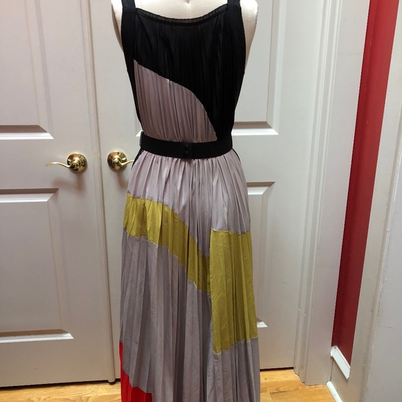 BCBGMaxAzria | Dresses | Bcgbmaxazria Runway Color Blocked Gown With ...
